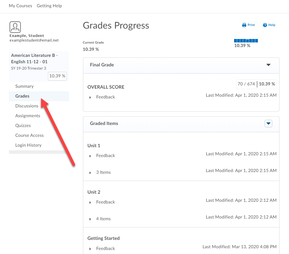 Brightspace: Student Grades Progress | Michigan Virtual Brightspace: Student Grades Progress | Michigan Virtual